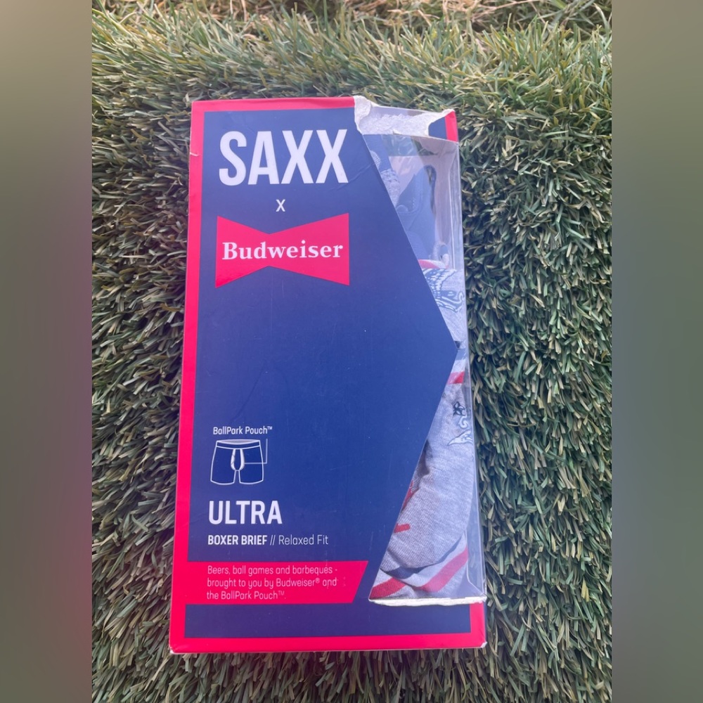 Men’s Saxx Ultra Budweiser Boxer Briefs Medium Size - Gem